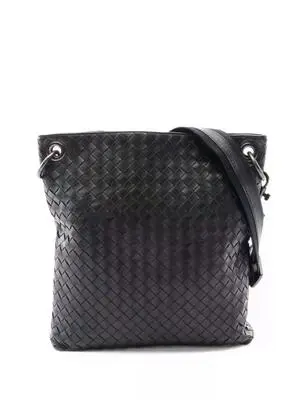 Bottega Veneta 2000s Intrecciato Shoulder Bag - Black