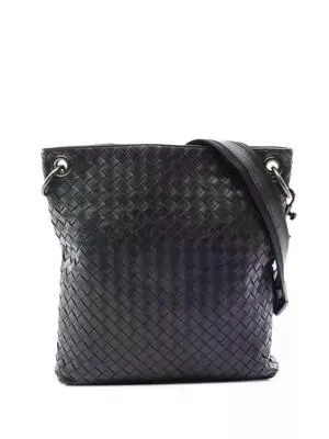 Bottega Veneta 2000s Intrecciato Shoulder Bag - Black