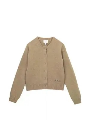A.p.c. Logo-embroidered Cardigan - Brown