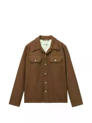 MAISON MARGIELA Contrast-stitch Denim Jacket - Brown