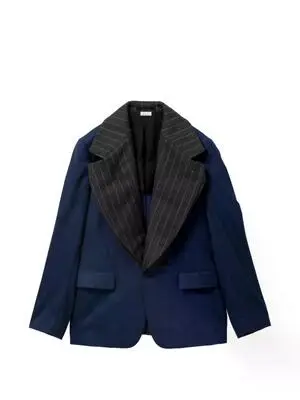Comme Des Garçons Pinstripe Panel Jacket - Blue