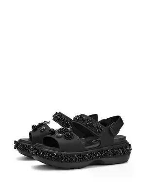 CROCS X Simone Rocha Soho Crystal-embellished Floral-detail Sandals - Black