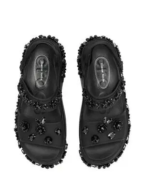 CROCS Simone Rocha X Embellished Floral Platform Sandals - Black