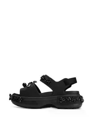 CROCS Simone Rocha X Embellished Floral Platform Sandals - Black