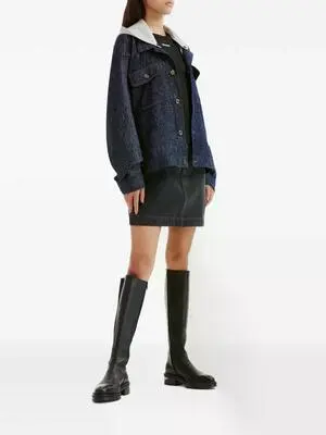 We11Done Crinkled Hooded Jacket - Blue
