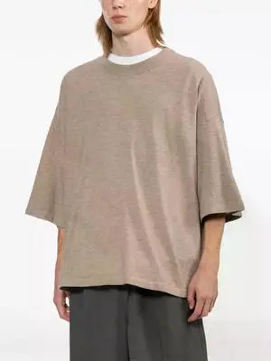 ESSENTIALS Crew Neck Jumper With Short Sleeves
