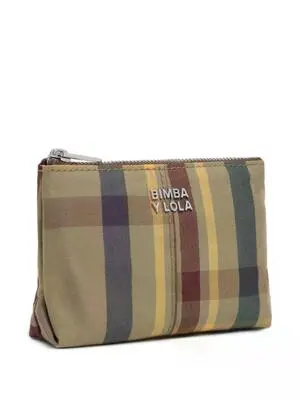 Bimba Y Lola Khaki And Garnet Tartan Jacquard Coin Purse - Neutrals