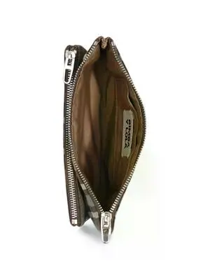 Bimba Y Lola Hunter Green Tartan Jacquard Pocket Purse