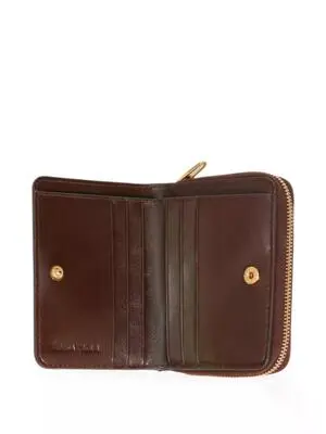 Bimba Y Lola Dark Tan Leather Lapel Wallet