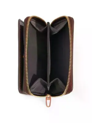 Bimba Y Lola Dark Tan Leather Lapel Wallet