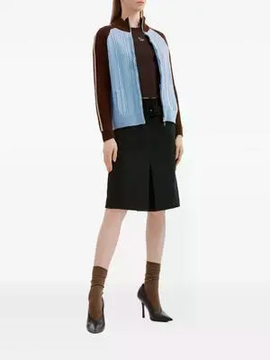 SHUSHU/TONG Cable-knit Panelled Jacket - Blue