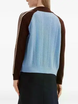 SHUSHU/TONG Cable-knit Panelled Jacket