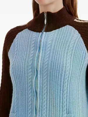 SHUSHU/TONG Cable-knit Panelled Jacket