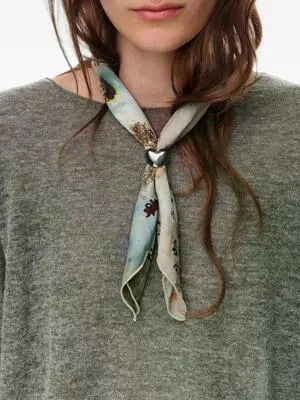 Bimba Y Lola Floral Scarf Charm Watercolor Background