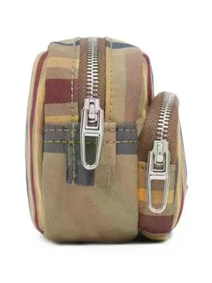 Bimba Y Lola Khaki And Garnet Tartan Jacquard Pocket Case