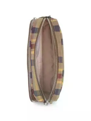 Bimba Y Lola Khaki And Garnet Tartan Jacquard Pocket Case
