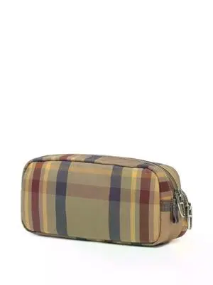 Bimba Y Lola Khaki And Garnet Tartan Jacquard Pocket Case