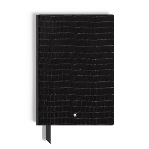 Montblanc Notebook Medium, Crocoembossed Leather, Lined Pages - Black