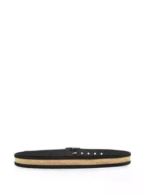 ANN DEMEULEMEESTER Regimental Jacquard Belt - Black