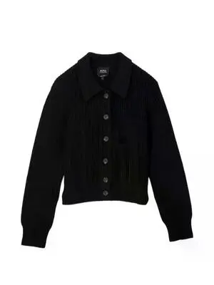 A.p.c. Waffle-knit Button-up Cardigan - Blue