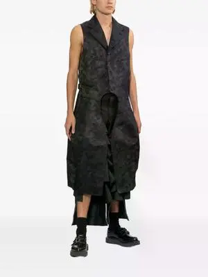 Comme Des Garçons Camouflage-print Coat - Black