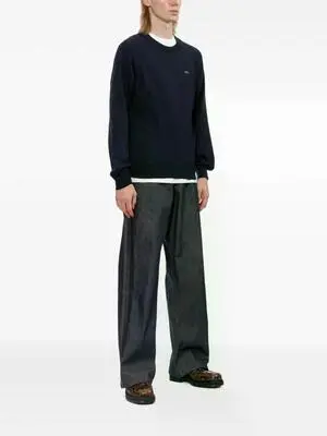 A.p.c. Logo-embroidered Raglan-sleeve Jumper - Blue