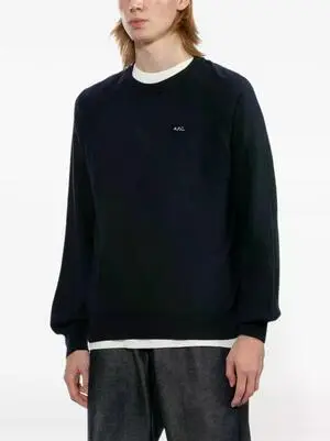 A.p.c. Logo-embroidered Raglan-sleeve Jumper