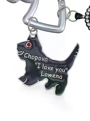 CHOPOVA LOWENA Embellished Charm Keyring - Silver