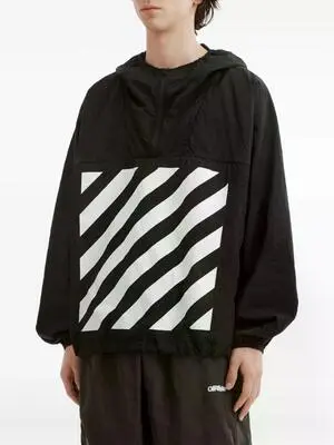 Off-White Diagonals-motif Hooded Windbreaker Jacket