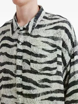 R13 Zebra-print Frayed Shirt