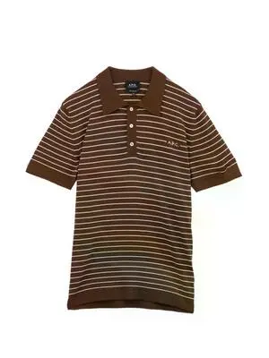 A.p.c. Logo-embroidered Polo Shirt - Brown