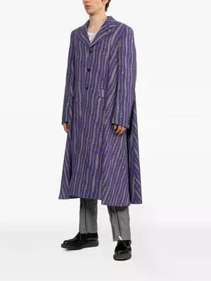 Comme Des Garçons Striped Single-breasted Coat
