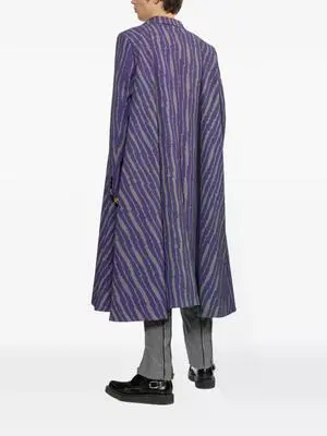 Comme Des Garçons Striped Single-breasted Coat