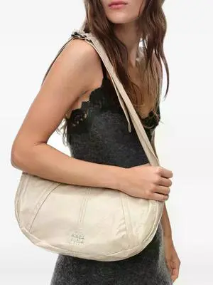 Bimba Y Lola Medium Shiny Greige Moon Bag