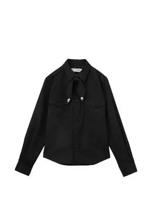 Toga Twill Ribbon Shirt - Black