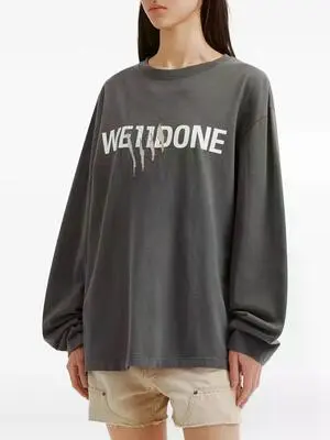 We11Done Logo-print Distressed T-shirt