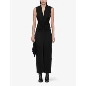 ALLSAINTS Dariya V-neck Wool-blend Maxi Dress