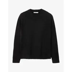 ALLSAINTS Remus Crewneck Long-sleeve Wool And Cotton-blend Jumper Xxl - Black
