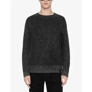 ALLSAINTS Kit Crewneck Regular-fit Cotton Jumper - Washed Black