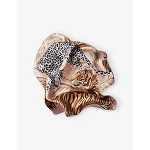 Cartier Panthère And Tiger Printed Silk Scarf