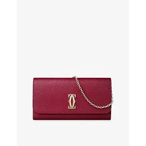 Cartier C De Leather Wallet-on-chain - Cherry