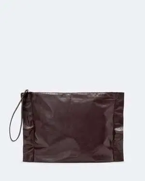 ALLSAINTS Lutece Leather Pouch - Red