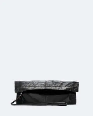 ALLSAINTS Lutece Fold Leather Clutch - Black