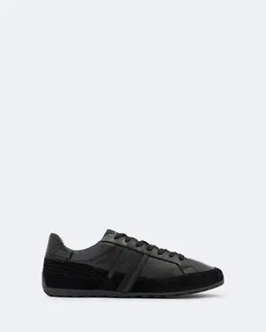 ALLSAINTS Liam Leather And Suede Low-top Sneakers - Black