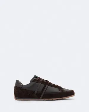 ALLSAINTS ALLSAINTS Liam Leather And Suede Sneakers Brown
