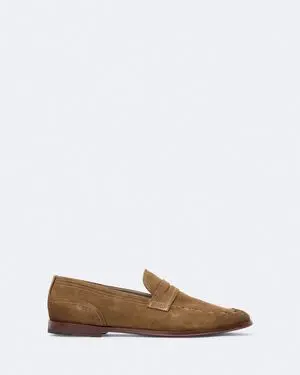 ALLSAINTS Jules Hand-stitched Suede Loafers - Brown