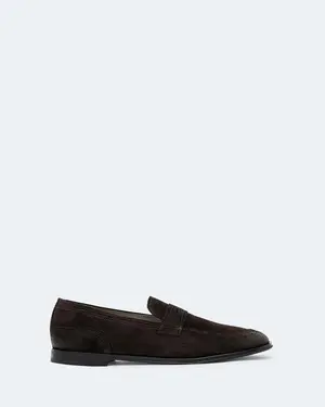 ALLSAINTS Jules Hand-stitched Suede Loafers - Brown