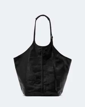 ALLSAINTS Siloh Leather Magazine Tote Bag - Black