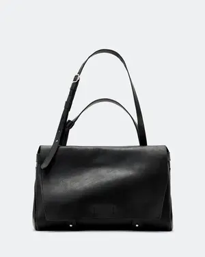 ALLSAINTS Joan Medium Leather Satchel - Black