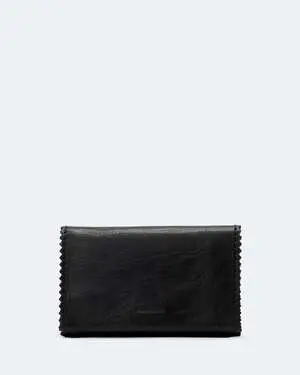 ALLSAINTS Siloh Pinked-edge Leather Wallet - Black